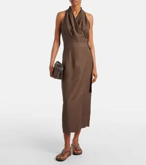 Brunello Cucinelli Twill Wrap Dress