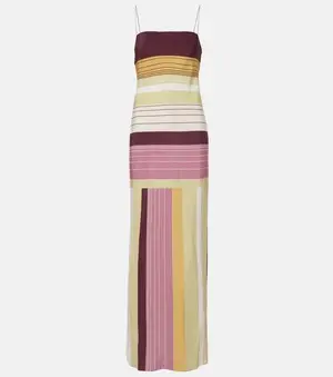 SIR. Fontana Striped Silk Crêpe Slip Dress - Multicoloured