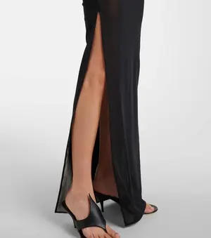 Alex Perry Ruched Sheer Mesh Gown