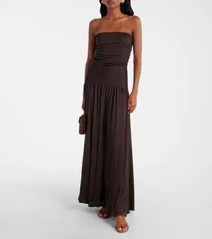 Staud Freja 60 Suede Thong Sandals - Brown