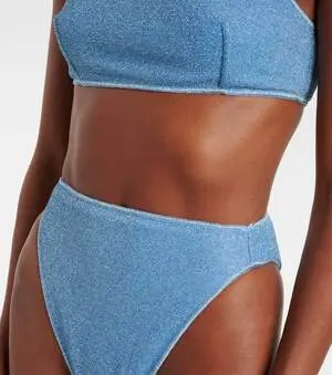Oseree Lumière O Chain Lamé Bikini - Blue
