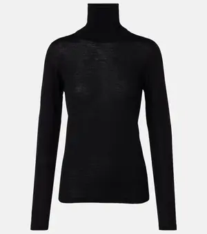 Max Mara Saluto Virgin Wool Turtleneck Sweater - Black