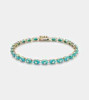 SYDNEY EVAN Eternity Bracelet With Turquoise And Diamonds - Gold
