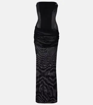 Alex Perry Sheer Strapless Corset Dress