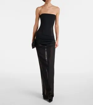 Alex Perry Sheer Strapless Corset Dress