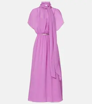 Max Mara Pineta Silk Georgette Maxi Dress