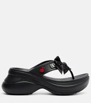 Balenciaga X Crocs Jibbitz Platform Thong Sandals - Black