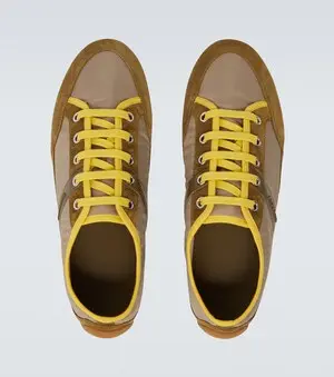 Givenchy Slim Suede-trimmed Sneakers - Brown