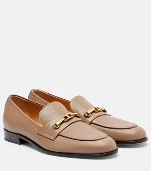 TOD'S Leather Loafers With Espadrille Sole - Beige