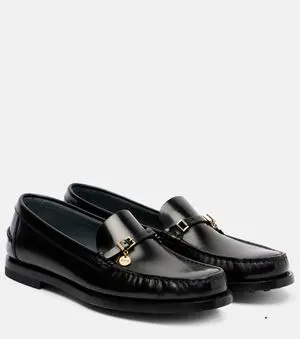TOD'S Leather Loafers With Gold Tone Hardware - Black