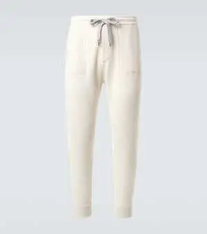Brunello Cucinelli Cashmere-blend Sweatpants - White