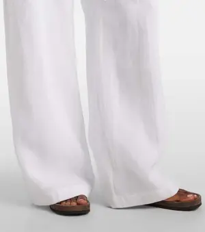 Brunello Cucinelli Wide-leg Cotton Trousers - White