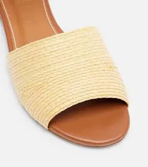 Staud Catharine Raffia And Leather Sandals