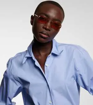 Fendi First Crystal Rectangle Sunglasses - Orange