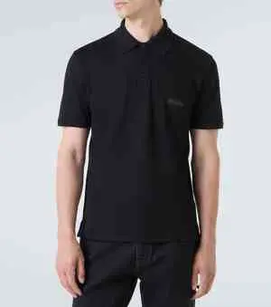 Givenchy Logo Cotton Pique Polo Shirt - Black