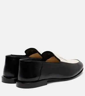 Givenchy Label Leather And Canvas Loafers
