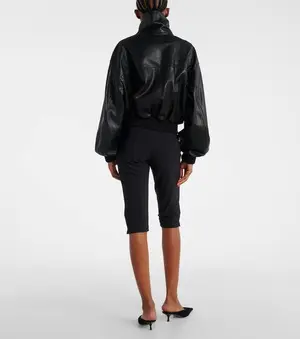 Nour Hammour Briar Leather Bomber Jacket - Black