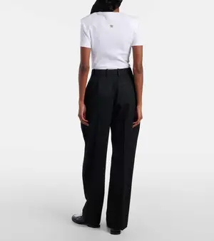 Givenchy Cocoon Wool Grain De Poudre Barrel-leg Trousers