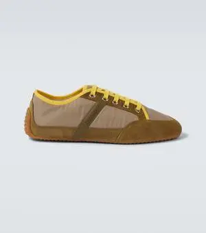 Givenchy Slim Suede-trimmed Sneakers - Brown