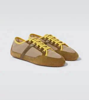 Givenchy Slim Suede-trimmed Sneakers - Brown