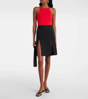 COURREGES Circle Logo Ribbed-knit Tank Top