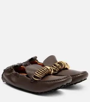 TOD'S Gommino Leather Driving Shoes Brown