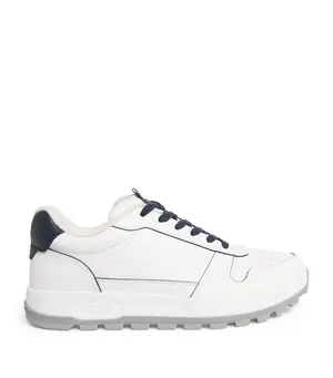 Brioni Leather Crossing Sneakers - White