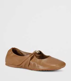 Loewe Leather Pebble Ballet Flats - Brown