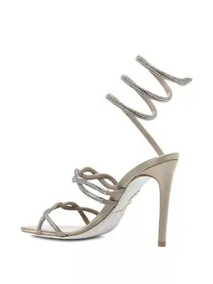 Rene Caovilla 110mm Crystal-embellished Spiral-wrap Sandals
