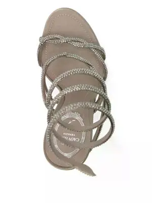 Rene Caovilla 110mm Crystal-embellished Spiral-wrap Sandals