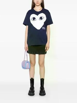 Play Comme Des Garcon Heart-printed T-shirt - Blue