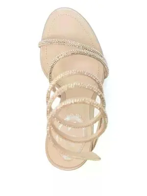 Rene Caovilla 110mm Crystal-embellished Spiral-wrap Stiletto Sandals