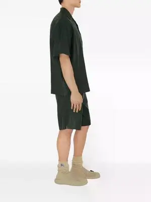 Burberry Logo-debossed Leather Shorts