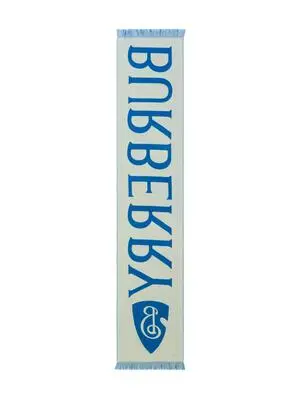 Burberry Logo-intarsia Fringed Scarf