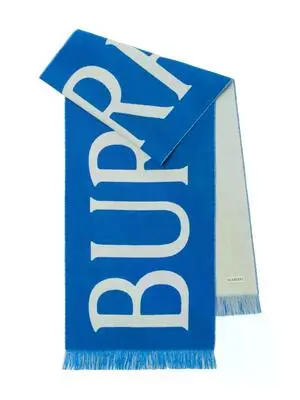 Burberry Logo-intarsia Fringed Scarf