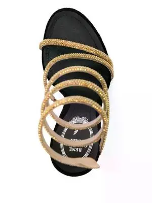 Rene Caovilla 110mm Crystal-embellished Spiral Sandals - Black