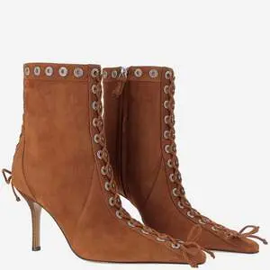 Mach & Mach Leather Ankle Boots With Studs