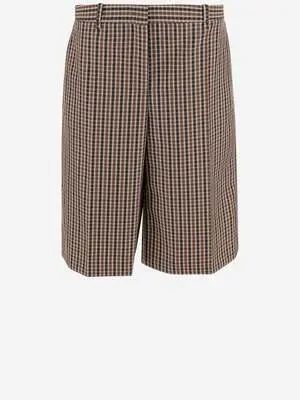 JIL SANDER Wool Plaid Short Pants - Red