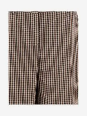 JIL SANDER Wool Plaid Short Pants - Red