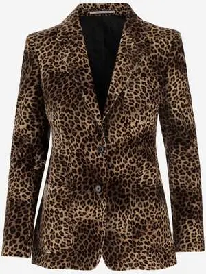 Tagliatore Leopard Print Cupro Jacket