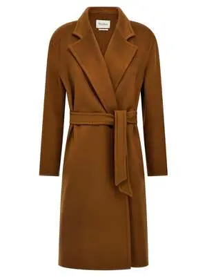 Max Mara Melinda Midi Coat In Double Cashmere - Brown