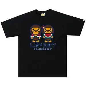 A BATHING APE Color Camo Milo Watermelon Summer Tee - Black