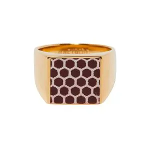 D'HEYGERE Square Match Striker Signet Ring - Gold