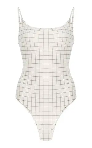 TOTEME Windowpane One Piece Swimsuit - White