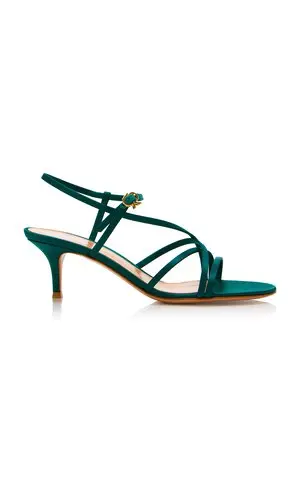 GIANVITO ROSSI Crepe Satin Ribbon Buckle Sandals