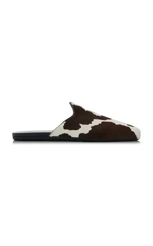 Prada Printed Pony Hair Mules Animal