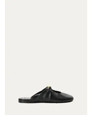 Loewe Pebble Soft Leather Mules - Black