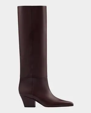 Paris Texas Jane Leather Knee Boots Mocha