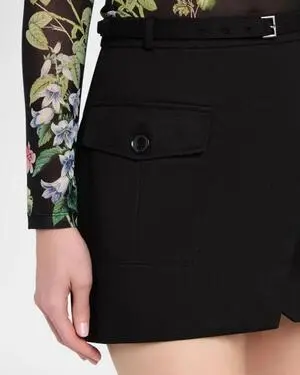 FRAME The Utility Cargo Mini Skirt - Black