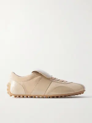 TOD'S T-marathon Patent-leather And Suede Sneakers
